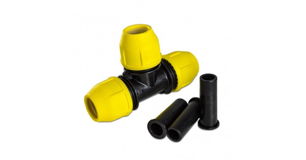 1" IPS Compression Tee for SDR-11 Yellow PE Gas Pipe | Canarsee
