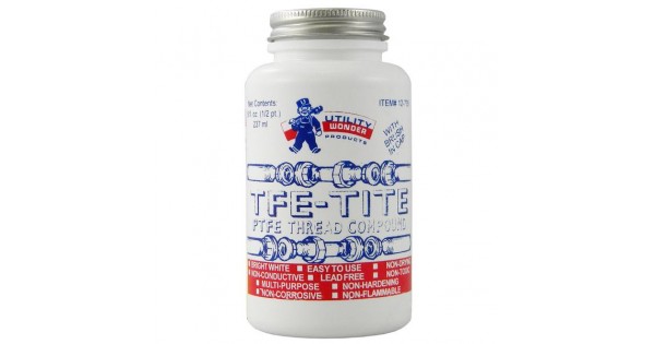 TFE-Tite PTFE Pipe Joint Compound (Teflon Paste) w/ Brush Cap, 8oz ...