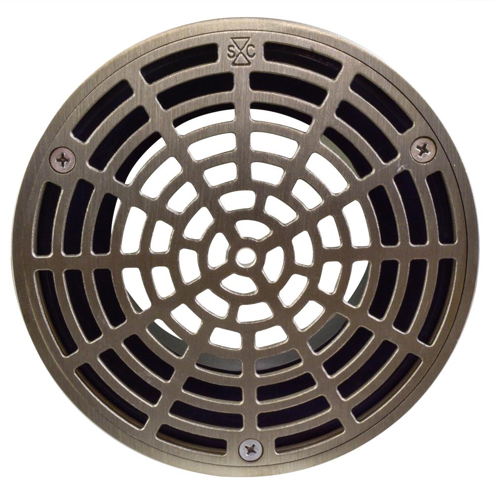 Sioux Chief 843-4PNR, PVC Floor Drain w/ Round Nickel Bronze Strainer ...